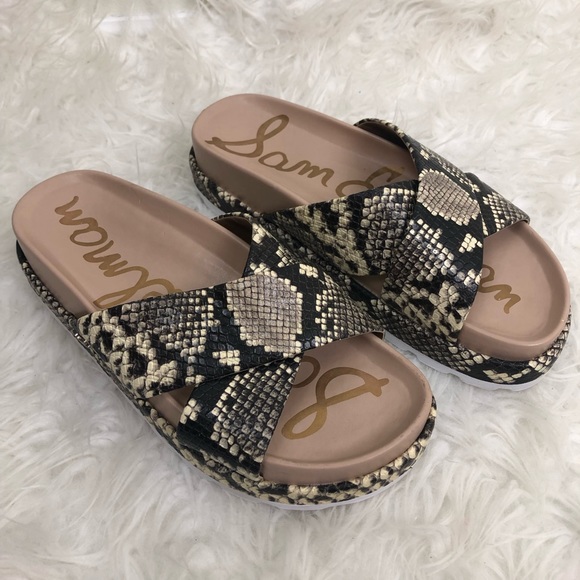 Sam Edelman | Shoes | Sam Edelman Sadia Platform Slides In Snake Print ...
